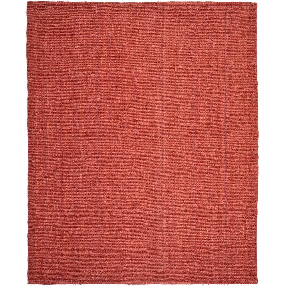 SAFAVIEH Natural Fiber Rust 8 ft. x 10 ft. Solid Area Rug NF447C-8 ...