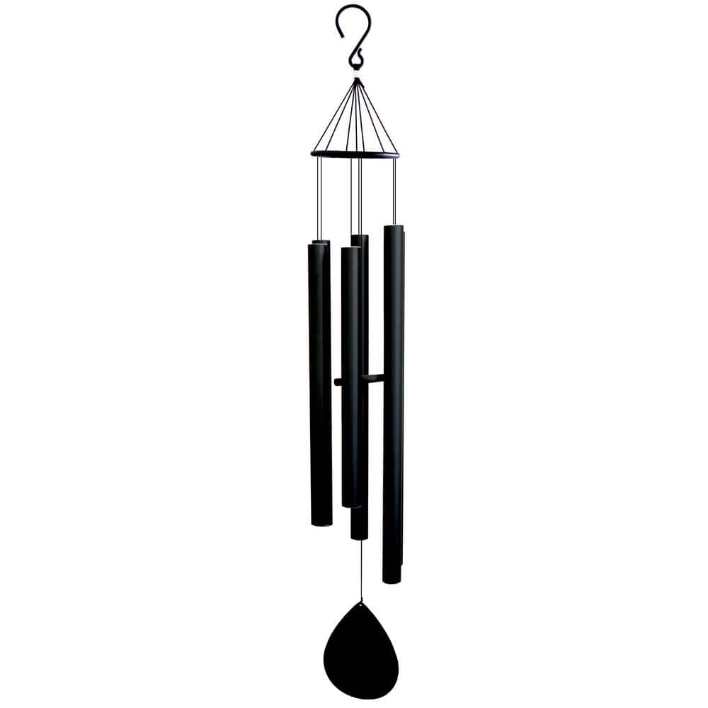 Clihome 98 in. Black Iron Top Wind Chime with 6 Aluminum Tubes CL ...