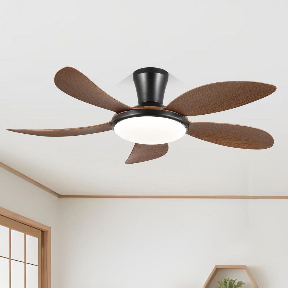 Kviflon 48 in. Indoor/Outdoor Modern Black Ceiling Fan with Dimmable 3 ...