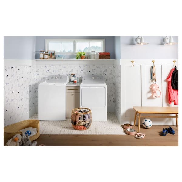 GE 4.3 cu. ft. Top Load Washer in White with Dual Action Agitator and ...