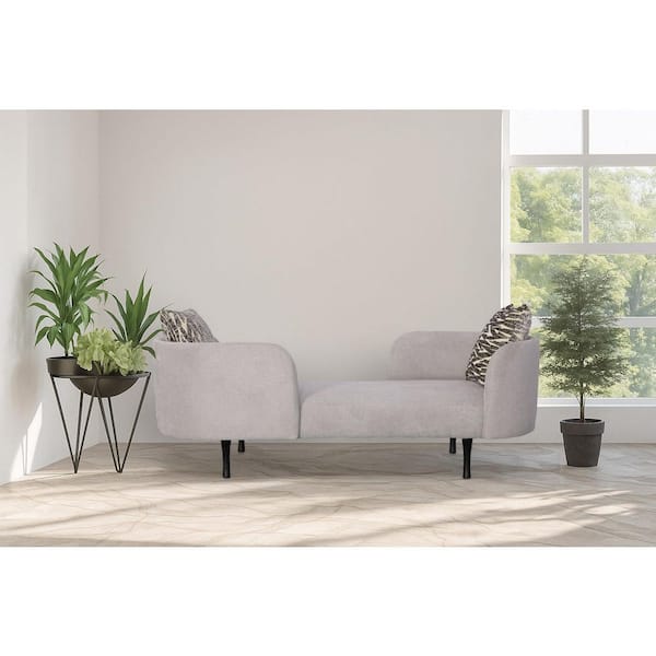 MR MODREST Divani Casa Jamie 80 in. Glam Light Blue Fabric 2-Seater ...