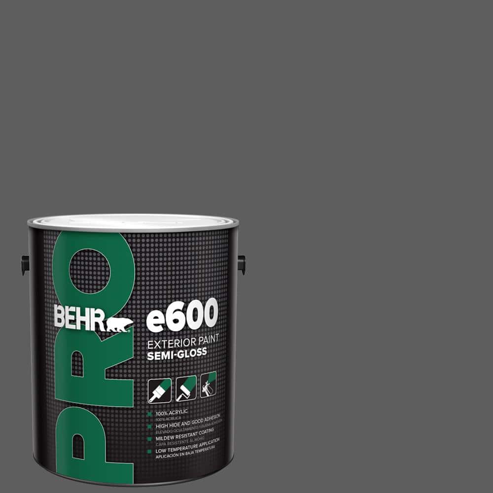 BEHR PRO 1 gal. #N520-6 Asphalt Gray Semi-Gloss Acrylic Exterior Paint ...