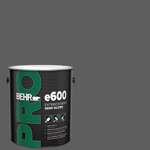 BEHR PRO 5 gal. #N520-6 Asphalt Gray Semi-Gloss Acrylic Exterior Paint ...