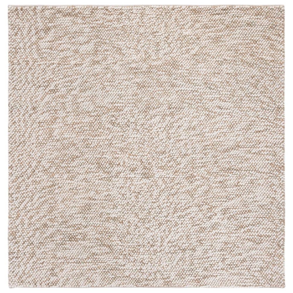 SAFAVIEH Natura 6 ft. x 6 ft. Sage/Ivory Uniform Marle Square Area Rug ...