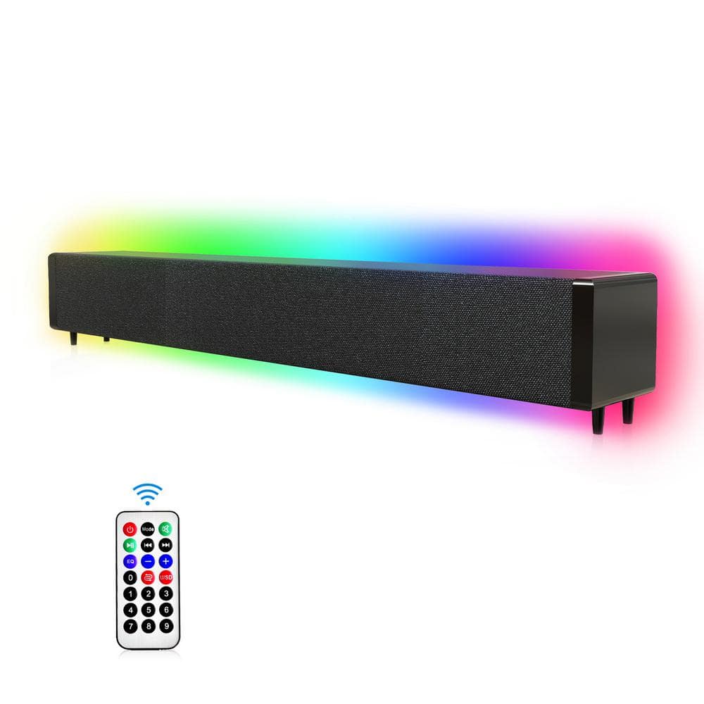 CIPACHO 2 .55 in. Black Indoor Sound Bar Lamp with Remote Control T ...