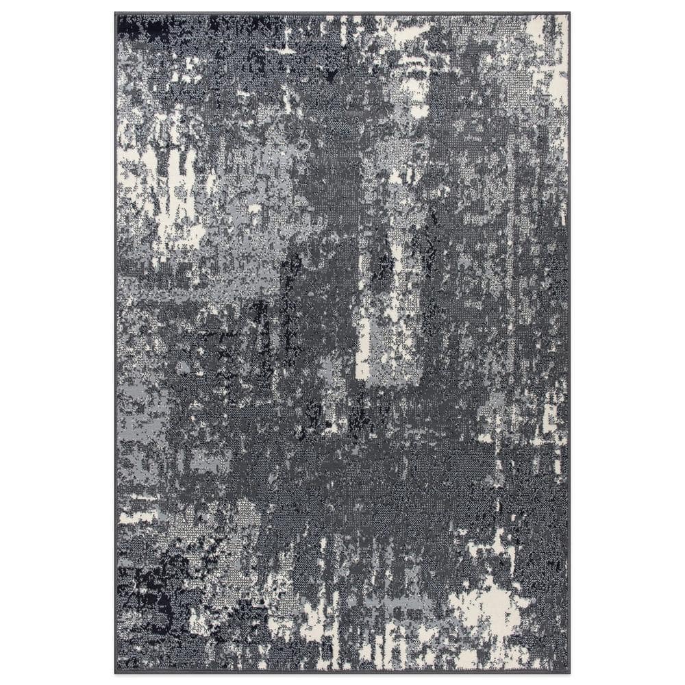 World Rug Gallery Modern Abstract Gray 5 ft. x 7 ft. Area Rug ...