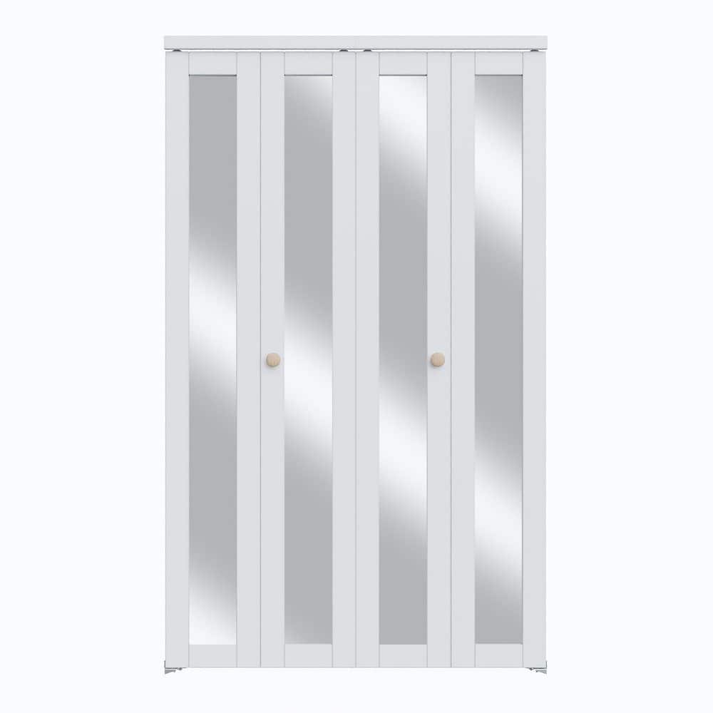 Moristar 48 in. x 80 in. 1 Lite Mirrored Glass Solid Core Composite MDF ...