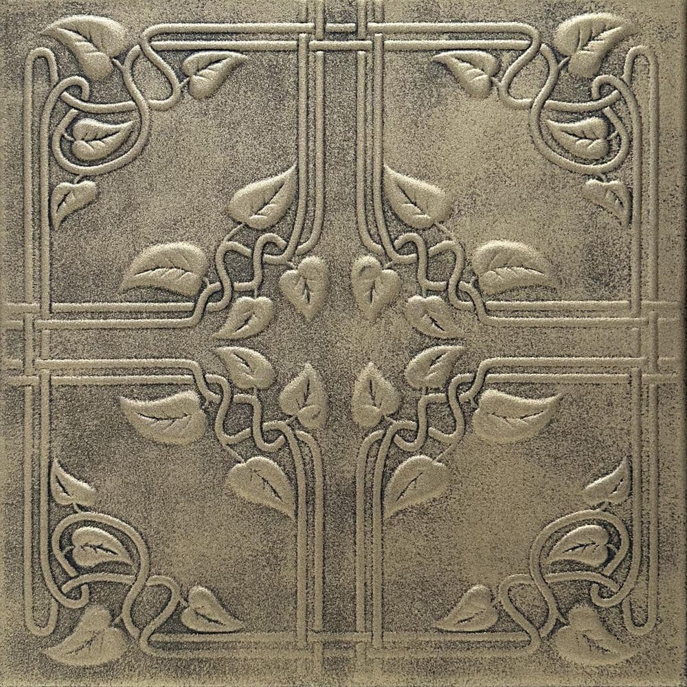 A La Maison Ceilings Ivy Leaves Antique Brass 1.6 ft. x 1.6 ft ...