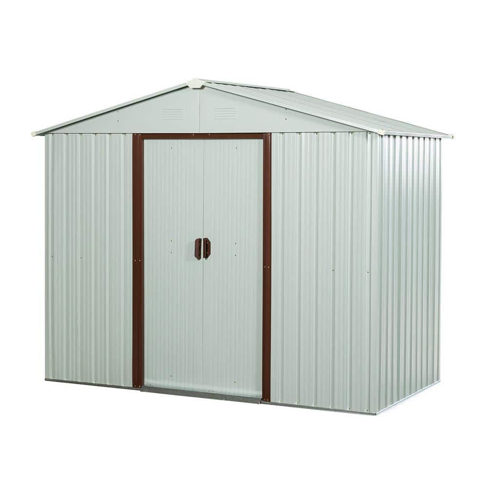 Blisstyle 8 ft. W x 4 ft. D Iron Shed with Double Door (32 sq. ft ...