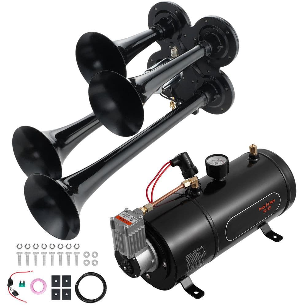 SKYSHALO Train Horns Kit, 4 Trumpet Air Horn Kit, 150 dB. Train Horns ...