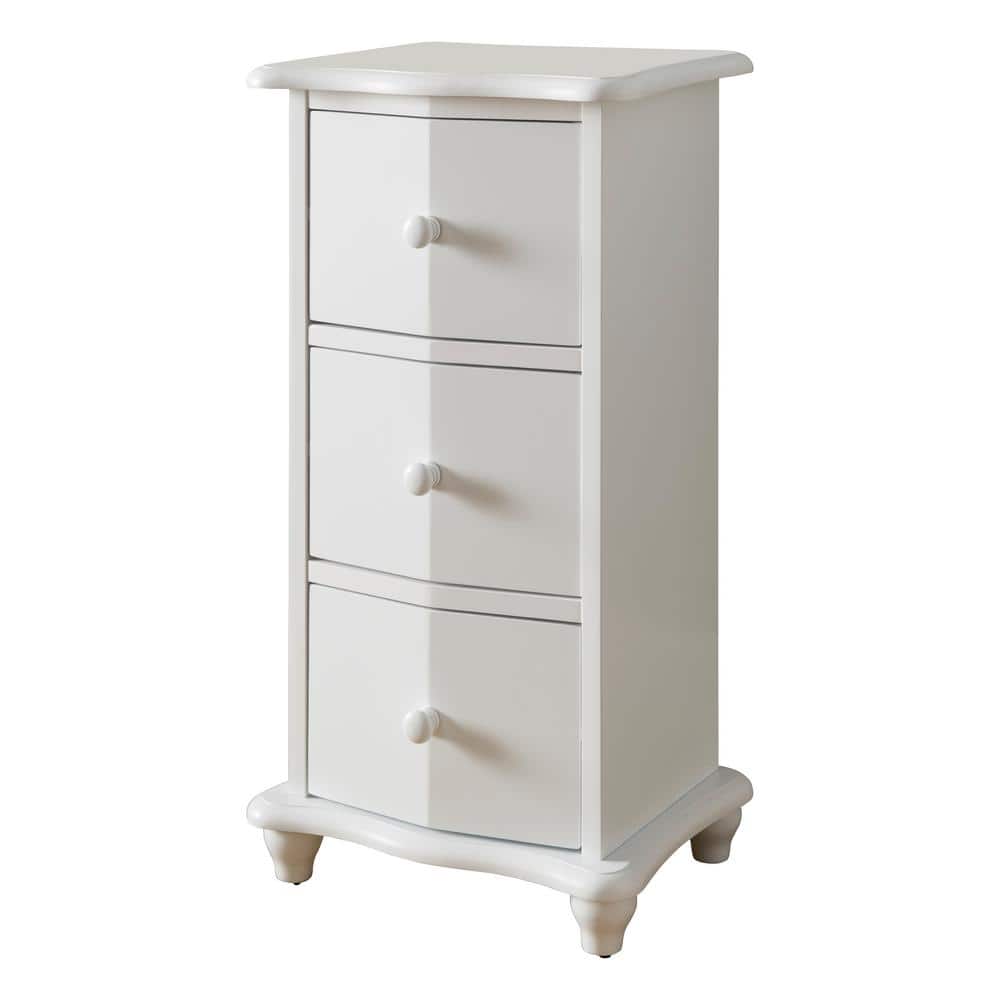 Kings Brand Furniture 3-Drawer White Wood Chest of Drawers SDR0433-WH ...