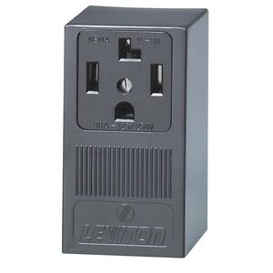 Leviton 50 Amp Single Surface Mounted Single Outlet, Black R20-55050-P00
