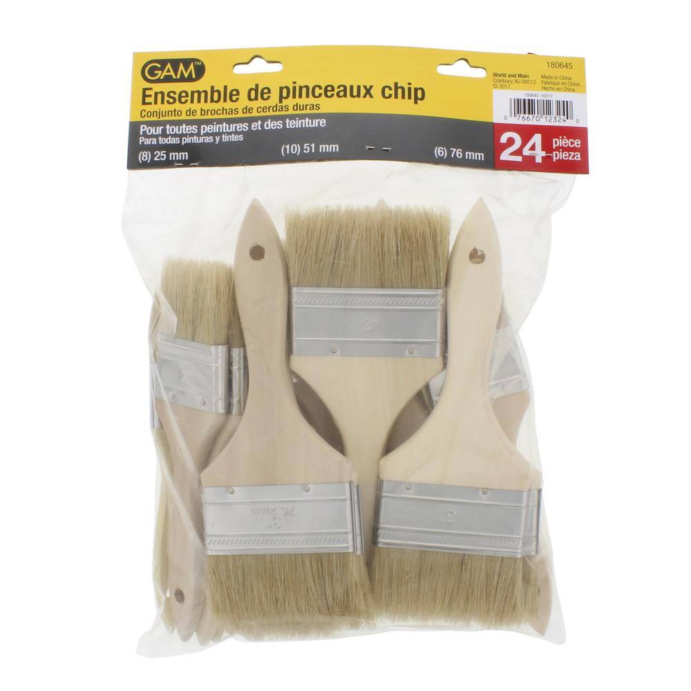 24-Piece Chip Brush Set 1, 2 in., 3 in. BB12324