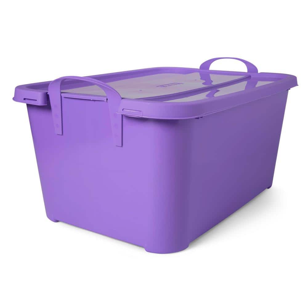 55 Qt. Purple Stackable Closet Organization Storage Box (6-Pack) 6 x ...
