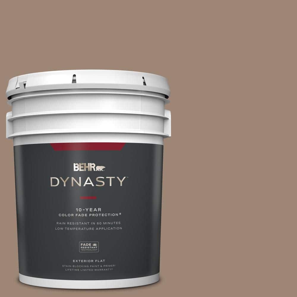 BEHR DYNASTY 5 gal. #PPU5-16 Earthnut Flat Exterior Stain-Blocking ...