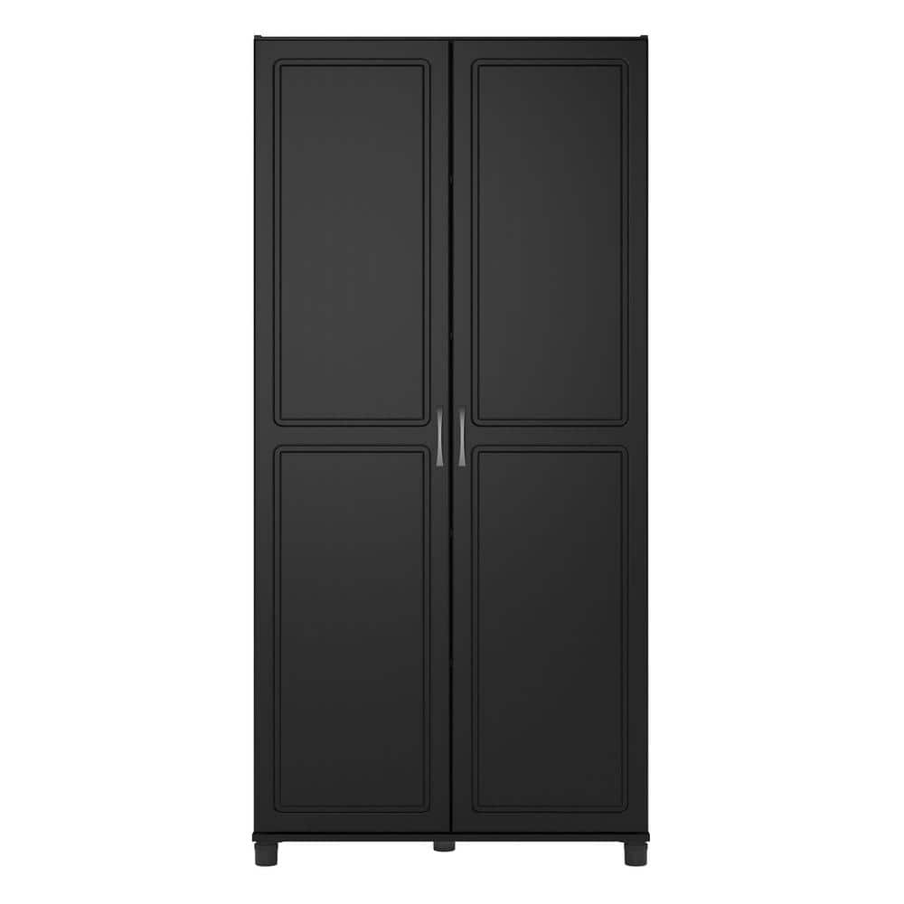 Ameriwood Home Trailwinds 36 in. Obsidian Black Utility Storage Cabinet ...