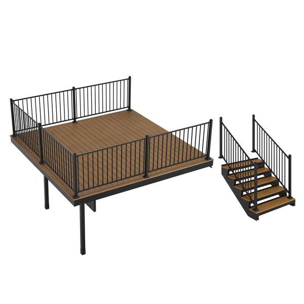 FORTRESS Infinity Attached 12 ft. x 12 ft. Oasis Palm Composite Deck ...