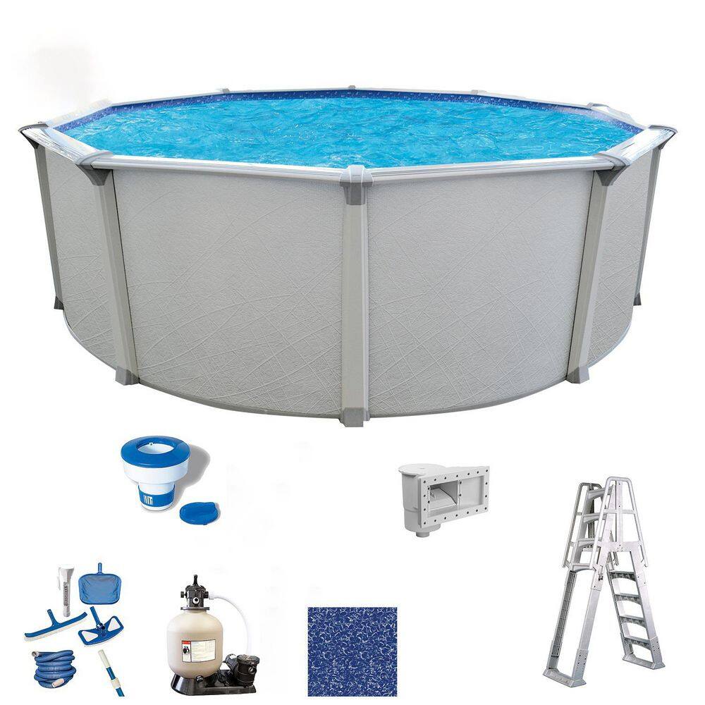 AQUARIAN Huntington 27 ft. Round 54 in. Deep Above Ground Hard Sided ...