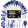 Kaluns Blue, 50-Piece Set of Silicone Kitchen Utensils, Complete ...