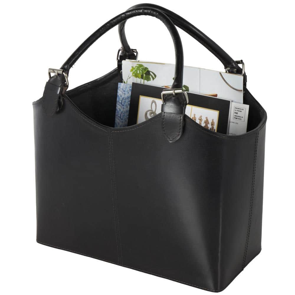 Litton Lane Black Handmade Box Style Standing Magazine Holder with ...