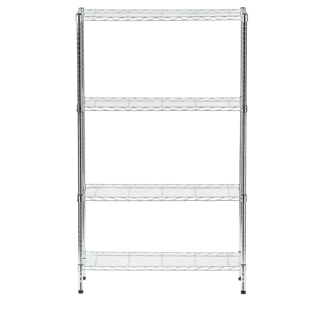 HDX Chrome 4-Tier Metal Wire Shelving Unit (36 in. W x 60 in. H x 14 in ...