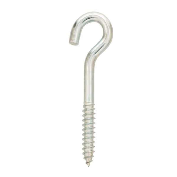 Everbilt 5/16 in. x 4 in. Zinc-Plated Lag Thread Screw Hook 09776 - The ...