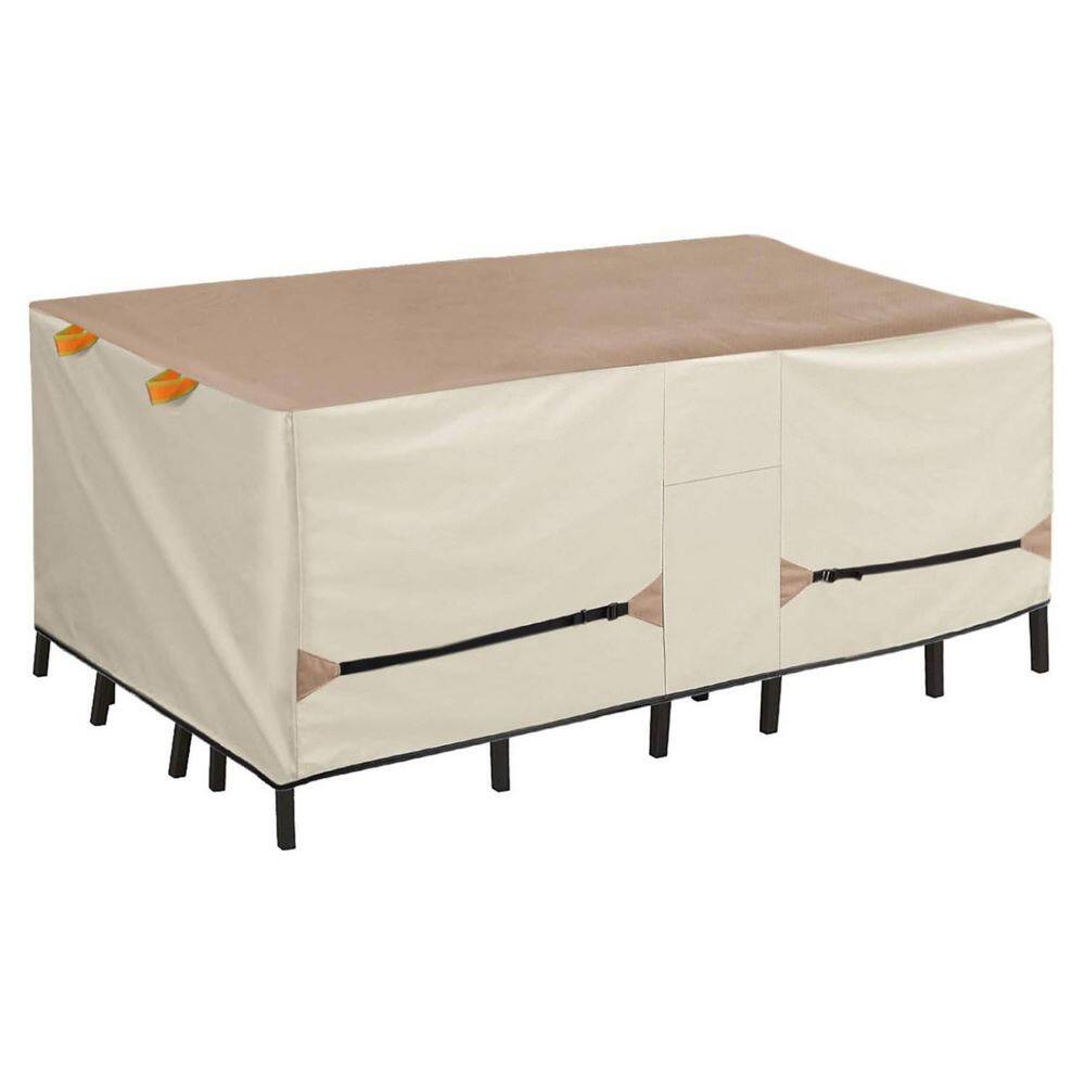 75 in. x 43 in. Light Tan/Khaki Rectangular Patio Table Cover ...