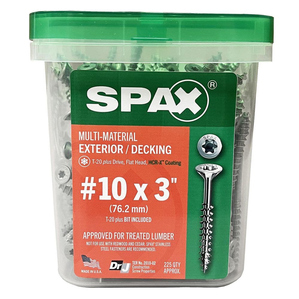 SPAX #10 x 3 in. Exterior Flat Head Deck Wood Screws Construction Torx ...