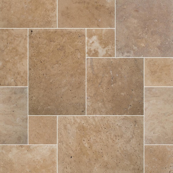 MSI Tuscany Scubas 3 cm. x 16 in. x 24 in. Tumbled Travertine Paver Kit ...