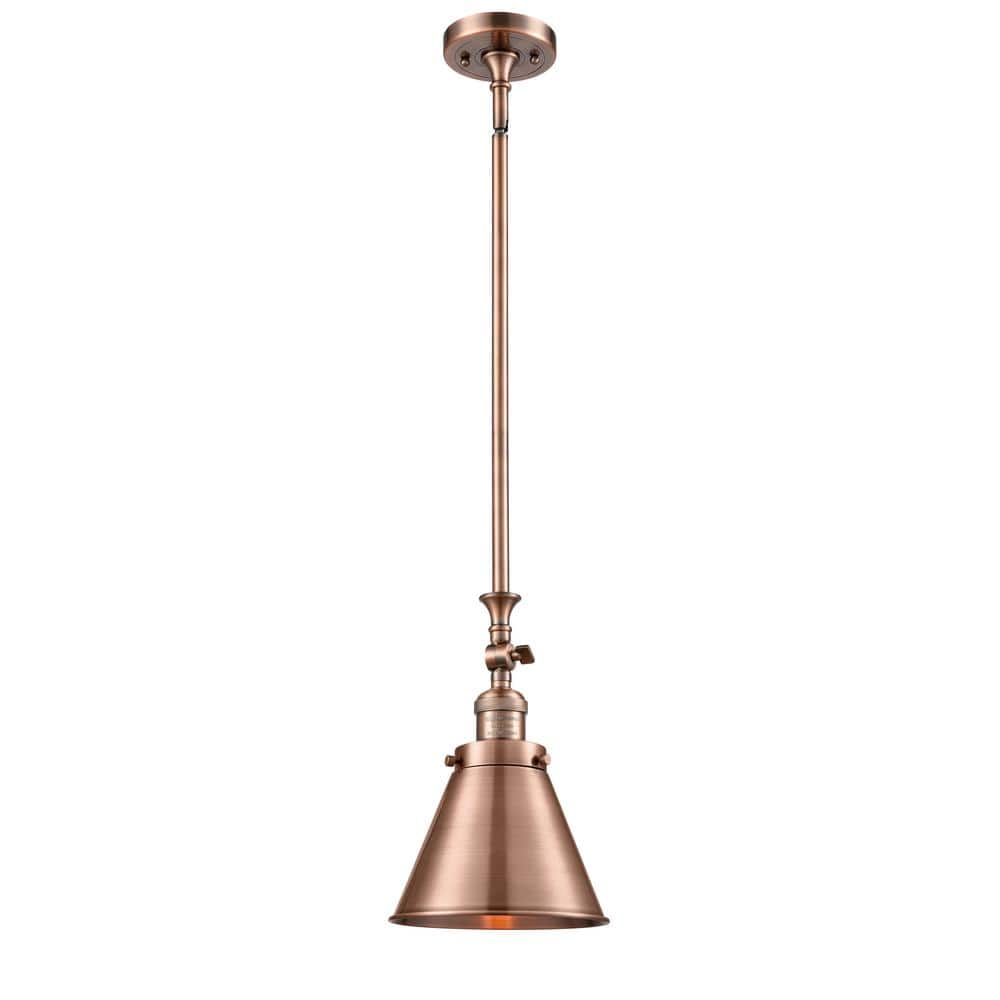 Innovations Appalachian 1-Light Antique Copper Cone Pendant Light with ...
