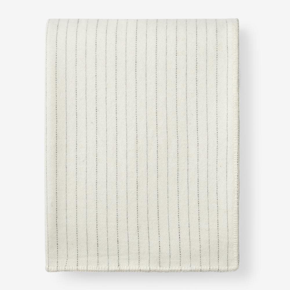 The Company Store Pinstripe Cream Wool Full/Queen Blanket 85066-FQ ...