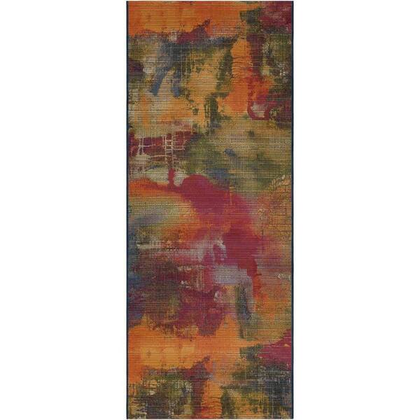 Unique Loom Outdoor Modern Azera Multi 2 ft. 7 in. x 7 ft. Area Rug ...