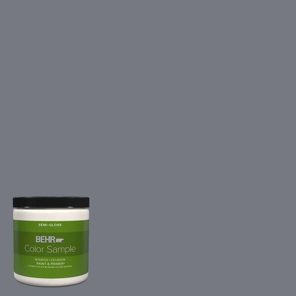 BEHR PREMIUM PLUS 8 oz. #N510-5 Liquid Mercury color Semi-Gloss ...