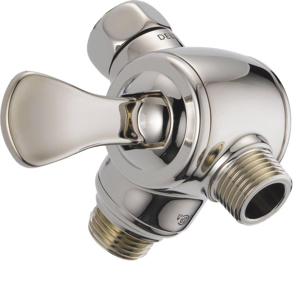 Delta 3-Way Shower Arm Diverter for Handshower in Polished Nickel U4929 ...