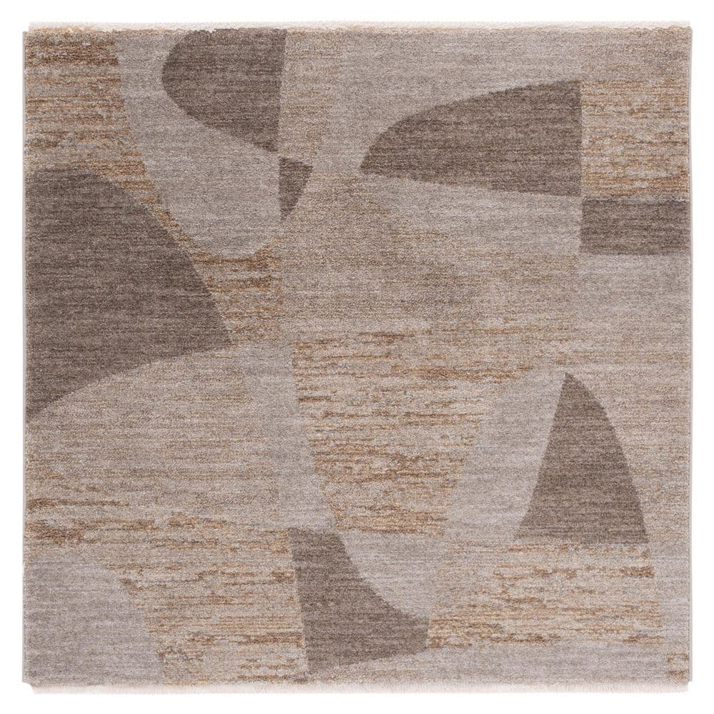 SAFAVIEH Lasa 4 ft. x 4 ft. Taupe/Gold Geometric Square Area Rug ...