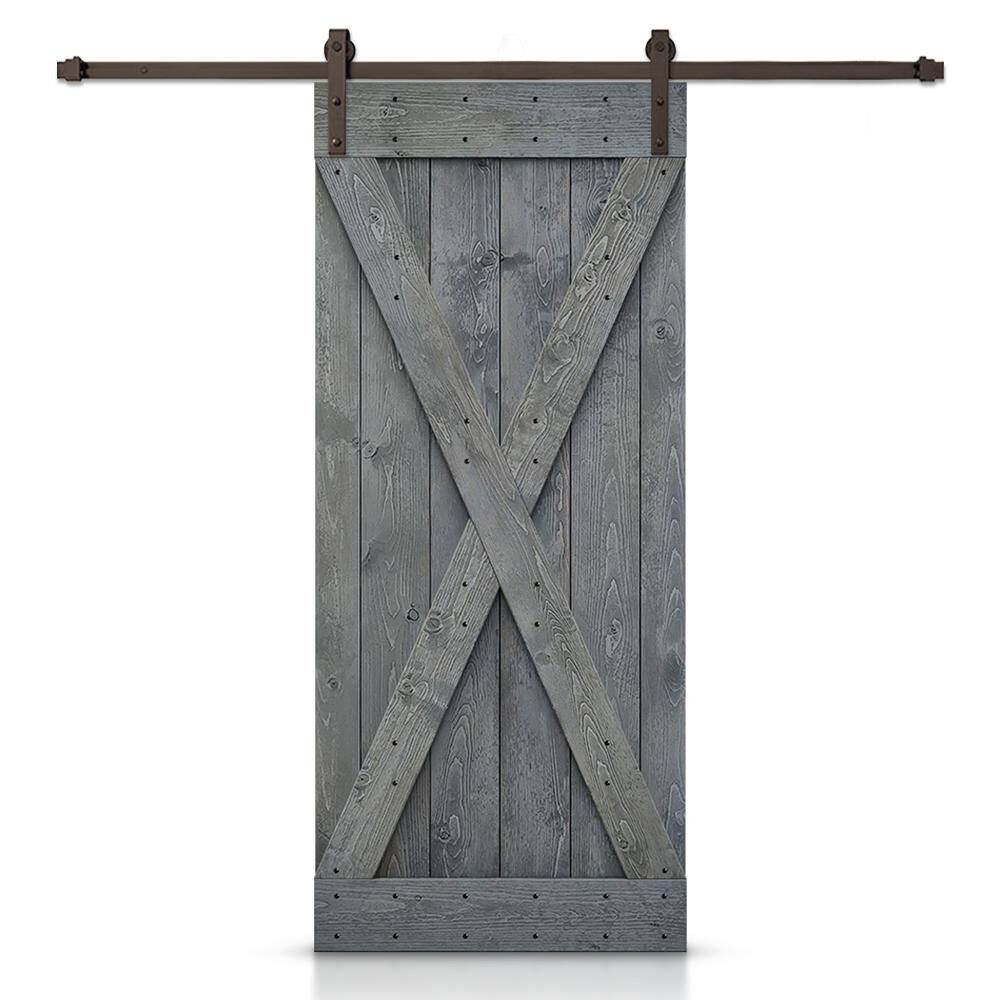 CALHOME 28 in. x 84 in. X-Series Gray Stained Assembly Required Wood ...