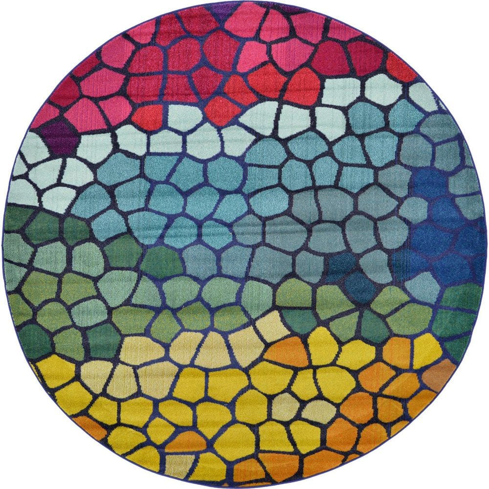 Unique Loom Estrella Madrid Multi 8' 0 x 8' 0 Round Rug 3119895 - The ...