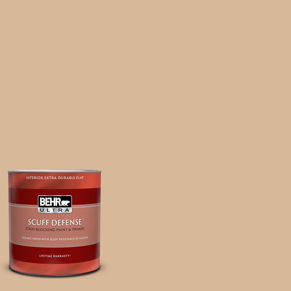 BEHR ULTRA 1 qt. #S260-3 Dusty Gold Extra Durable Flat Interior Paint ...