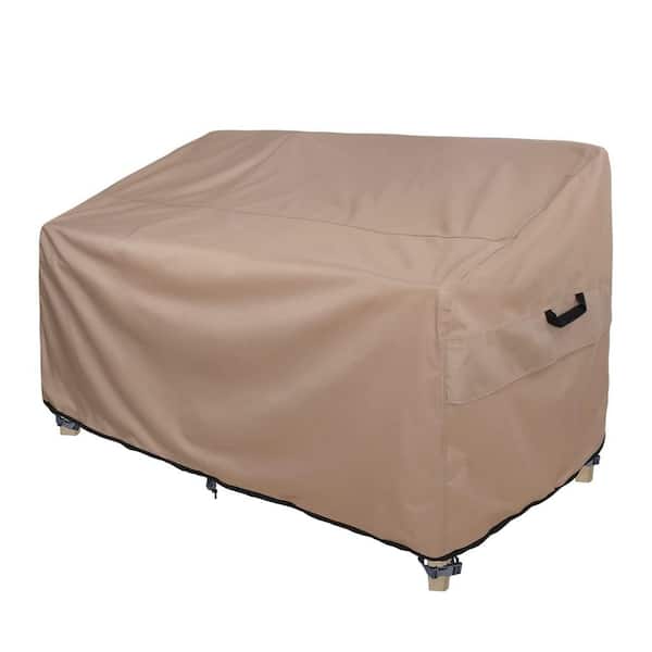 OGETFUUR 60 in. W x 35 in. D x 35 in. H Brown Waterproof Outdoor Sofa ...