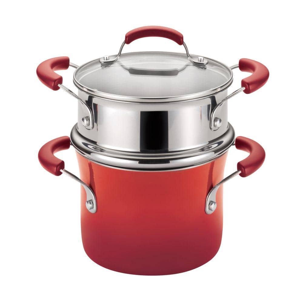 Rachael Ray Classic Brights 3 qt. Aluminum Multi-Pot in Cranberry Red ...