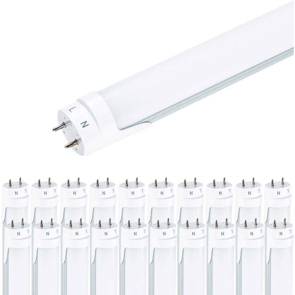 Viribright T8 LED Tube, 4Ft, 18W, Frosted, Bypass Type B, Cool White ...