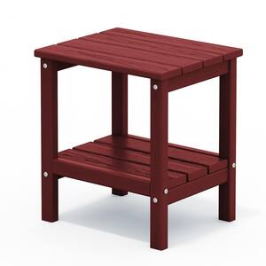 JEAREY HDPE Adirondack Rectangle Plastic Outdoor Side Table in Light ...