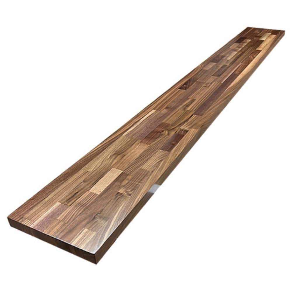 Swaner Hardwood 2 in. x 12 in. x 8 ft. Finished Walnut Butcher Block ...