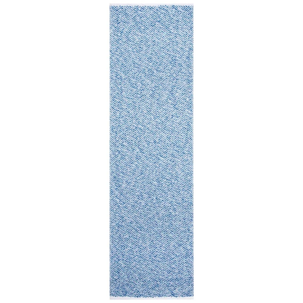 SAFAVIEH Nantucket 2 ft. x 8 ft. Blue Herringbone Marle Runner Rug ...