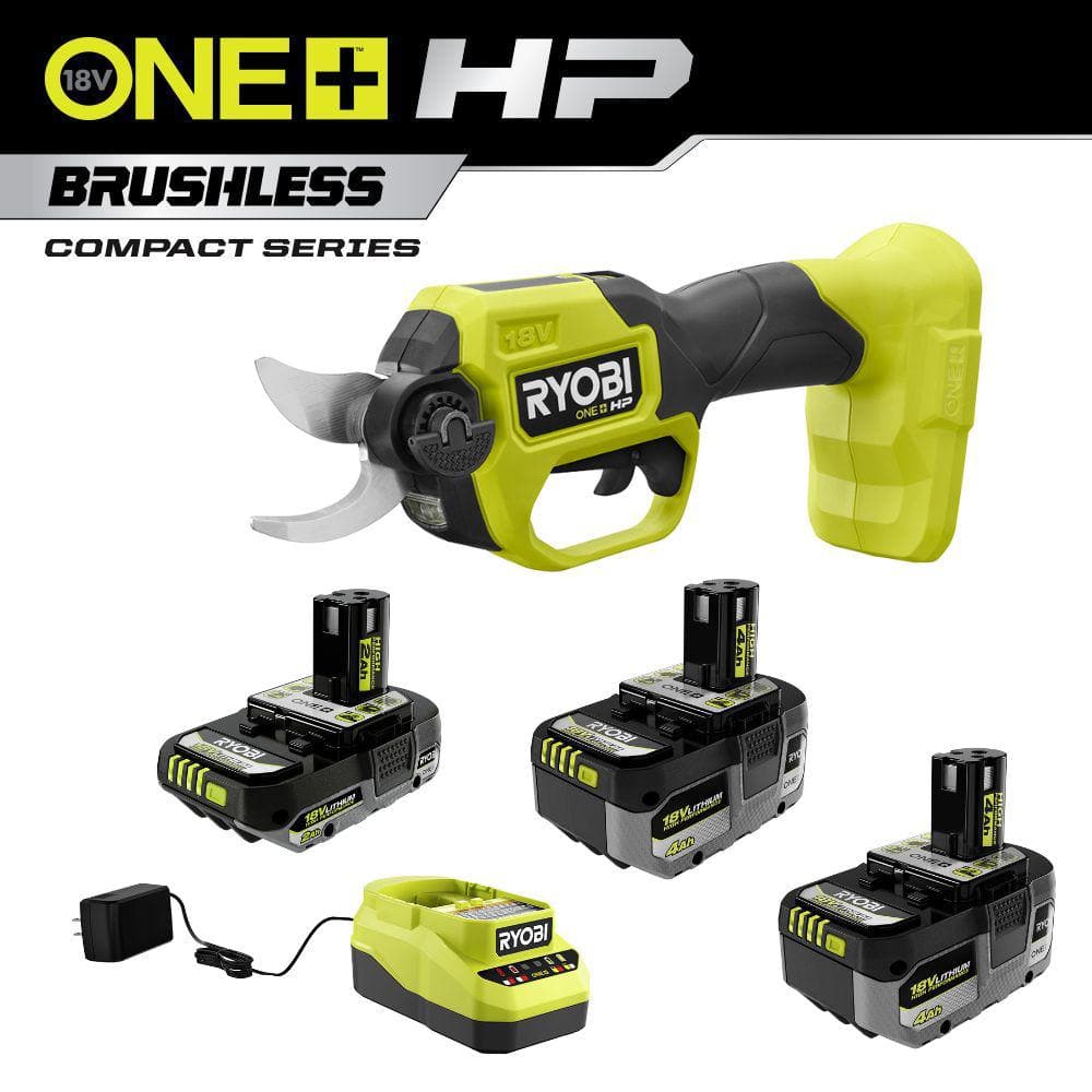 RYOBI ONE+ 18V HIGH PERFORMANCE Kit w/ (2) 4.0 Ah Batteries, 2.0 Ah ...