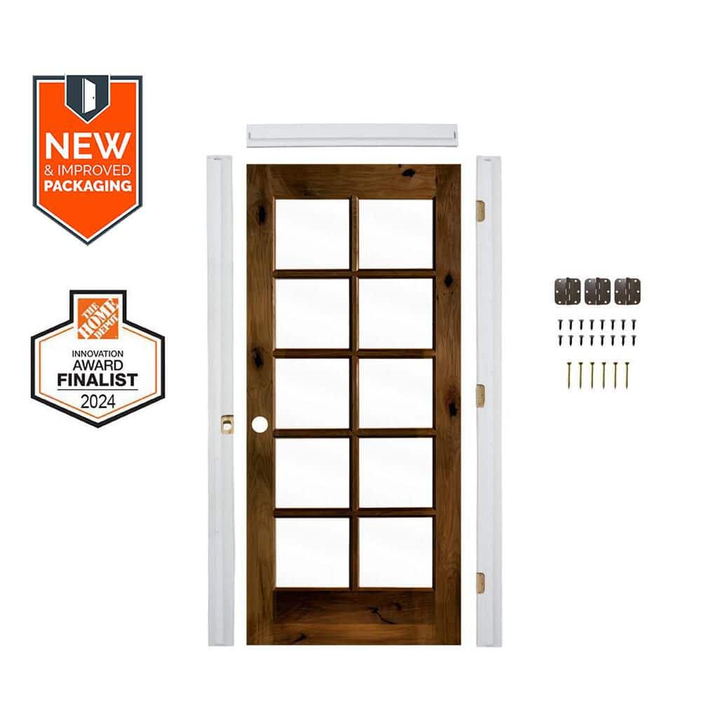 Krosswood Doors 28in.x80in. Right-Hand 10-Lite ClearGlass Provincial ...