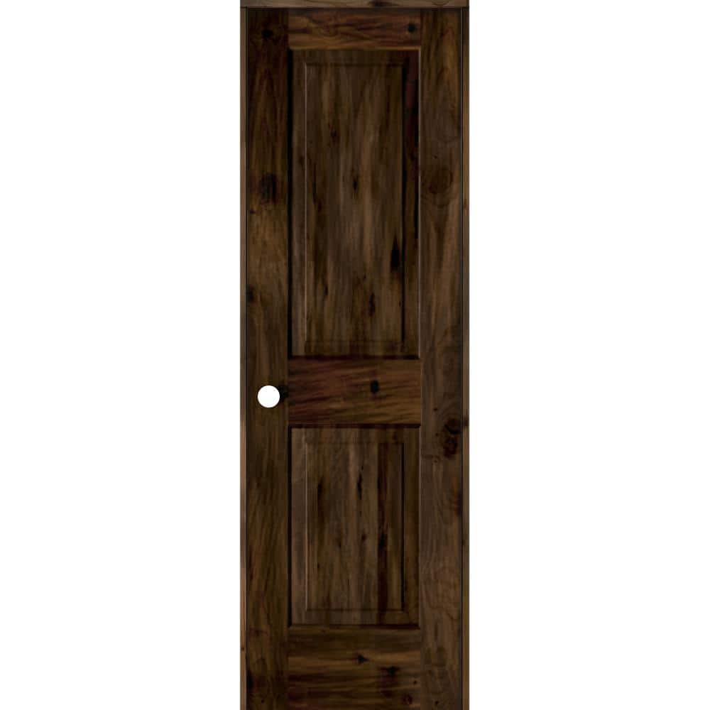 Krosswood Doors 24 in. x 80 in. Rustic Knotty Alder 2-Panel Right ...