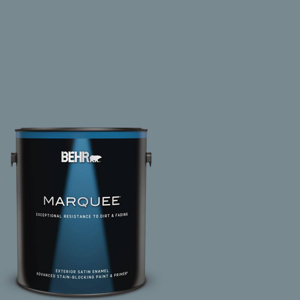 BEHR MARQUEE 1 gal. #N470-5 Norwegian Blue Satin Enamel Exterior Paint ...
