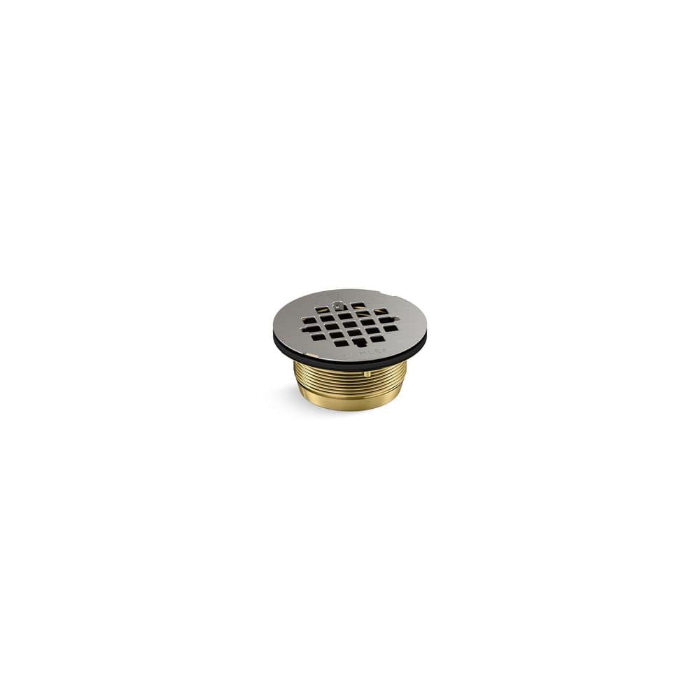 KOHLER Round Brass Shower Receptor Drain, Brushed Stainless K-22675-BS ...