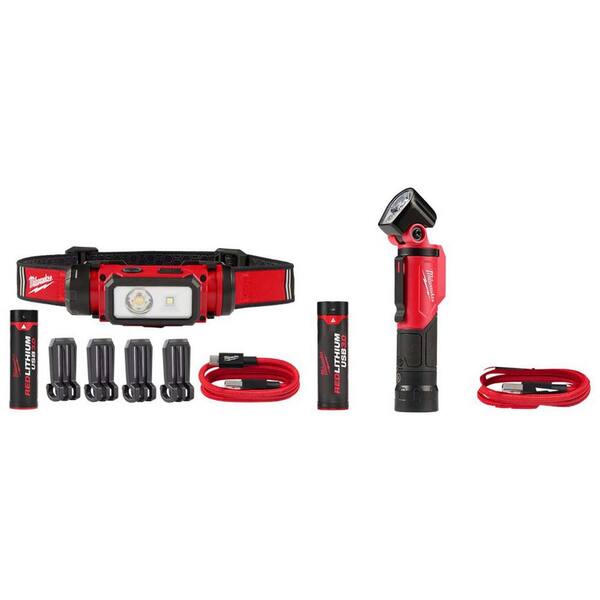 Milwaukee 600 Lumens LED REDLITHIUM Hard Hat Headlamp and 500 Lumens ...